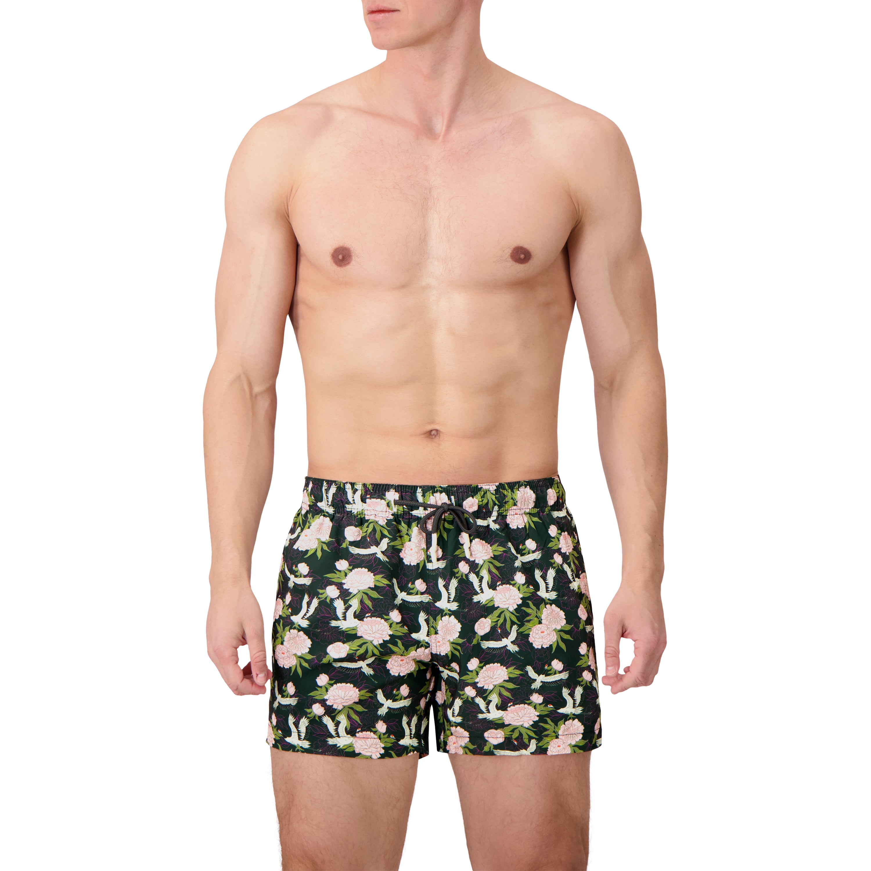 Micro Fiber Woven Printed Swim Trunk-Mens